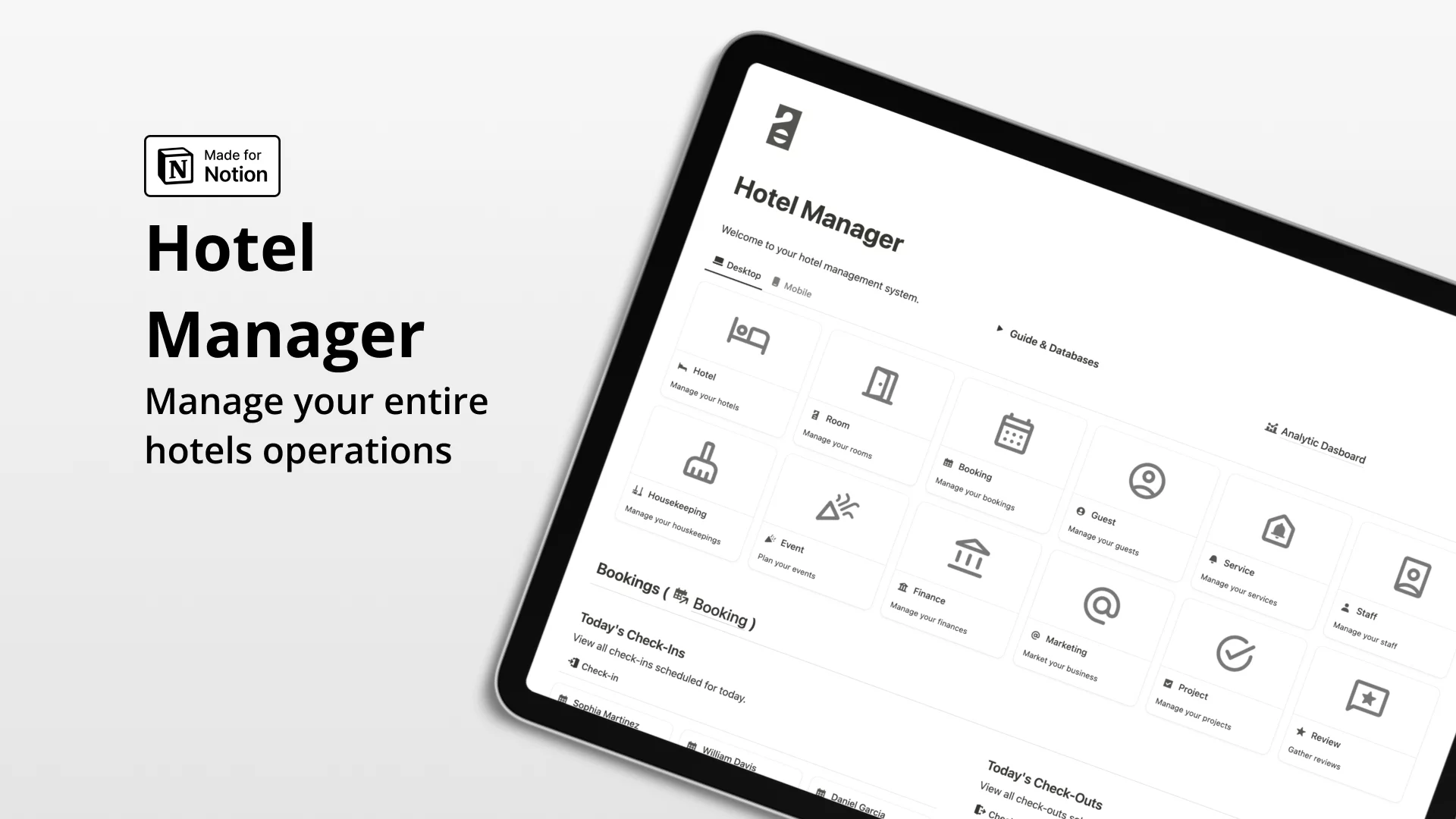 Notion Hotel Manager - Business Template